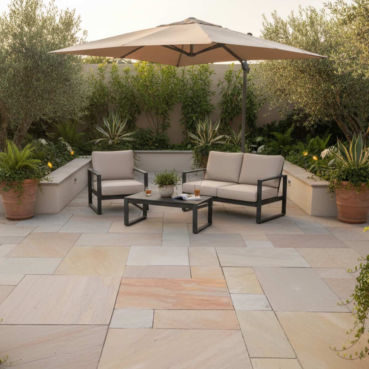 Camle Buff (18mm Calibrated) - Indian Sandstone Patio Paving Slabs ...