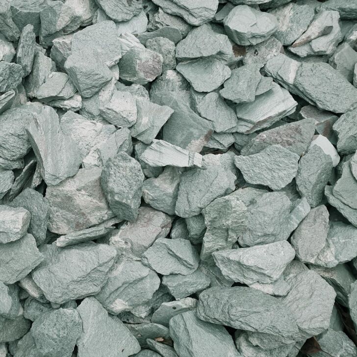 30/50 mm Green Slate (Washed) Chippings - Bulk Bag 800 kg - Decorative ...