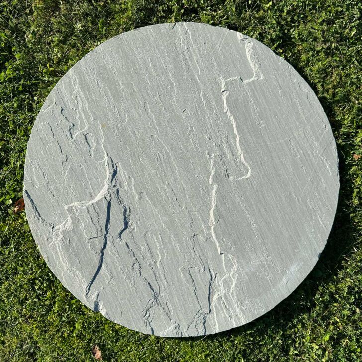 Kandla Light Grey Riven Sandstone Circle Paver (600 mm Diameter ...