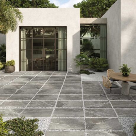 Malvern Graphite 900 x 600 x 20 mm Dark Grey Stone-Effect Porcelain ...