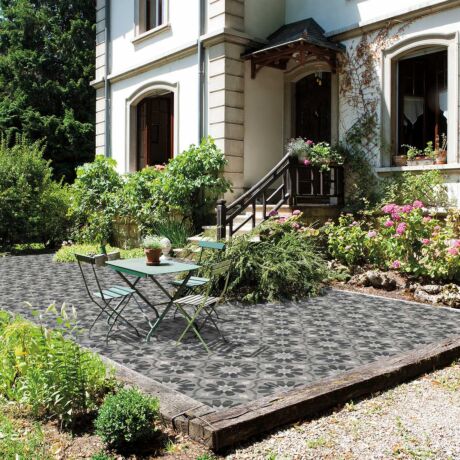 Mosaic Grey - Decorative Patterned Porcelain Paving Slabs (600 x 600 x ...