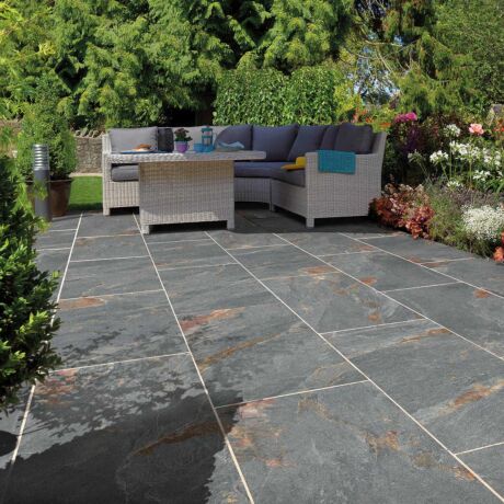 Discovery Rusty Slate - Large Format Porcelain Paving Slabs (1200 x 600 ...