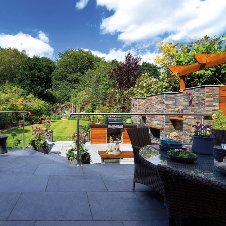 Rio Brazilian Sawn Black Slate Patio Paving Slabs by Pavestone | Paving ...