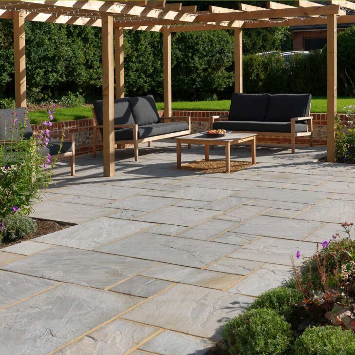 Kandla Light Grey (20 mm Calibrated) - Riven Indian Sandstone Patio ...