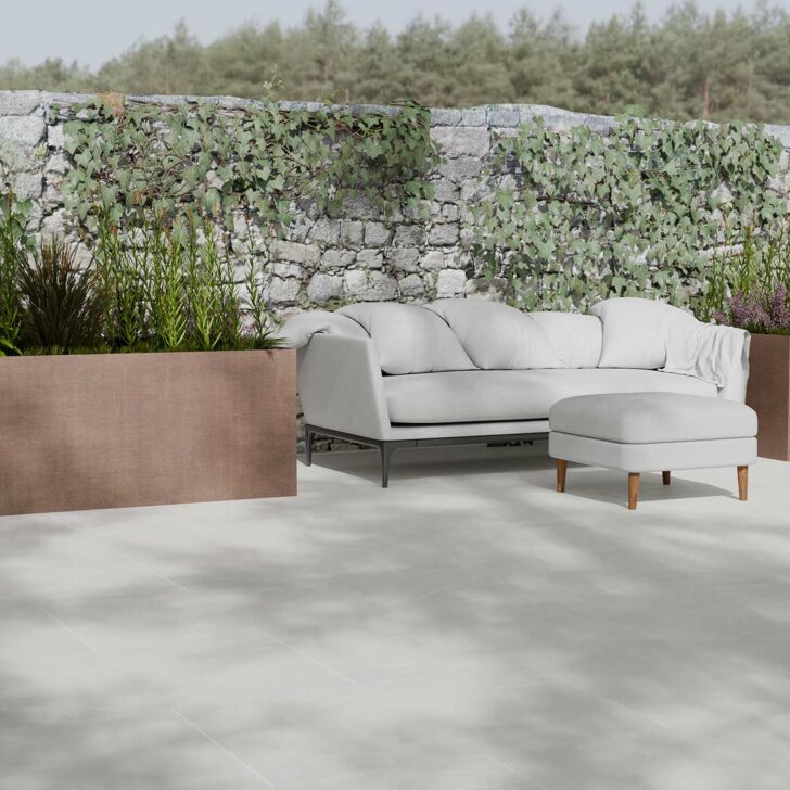 Malvern Ice 900 x 600 x 20 mm Off-White Stone-Effect Porcelain Paving ...