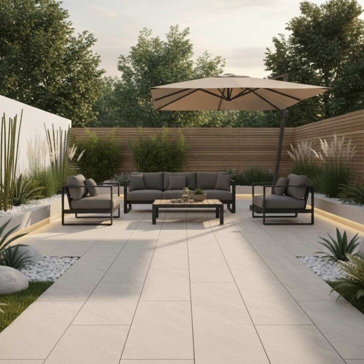 Stanford Marlstone White - Stone-Effect Porcelain Paving Slabs ...