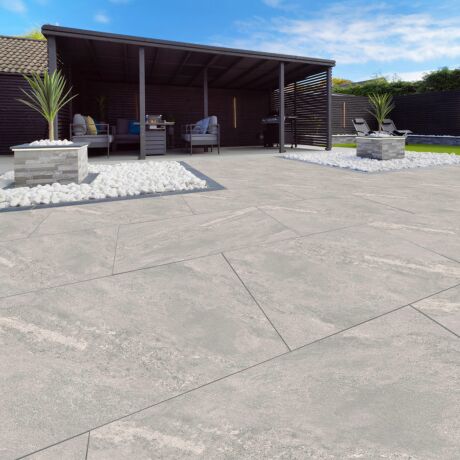 Stanford Lias Grey - Stone-Effect Porcelain Paving Slabs - Exterior ...