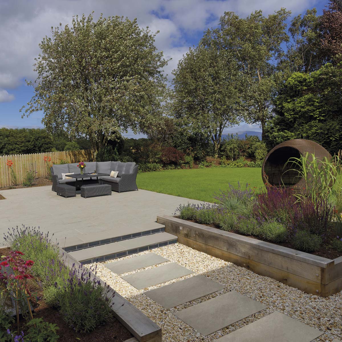 Evo White - Porcelain Paving Slabs 900 x 600 x 16 mm - Outdoor Patio ...