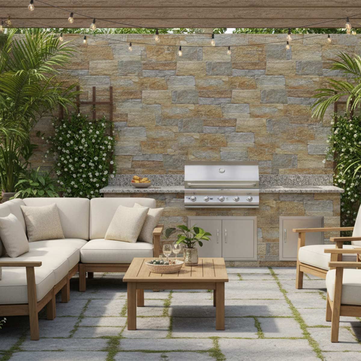 Fiorentino Marrone Grigio Porcelain Cladding (600 x 200 x 8-12 mm) Grey ...