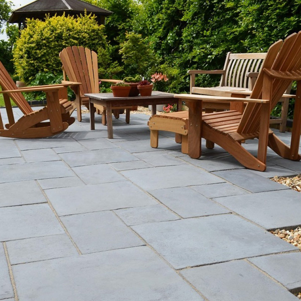 Rectory Slate Grey Flagstones Weathered Antique Style Concrete Patio ...