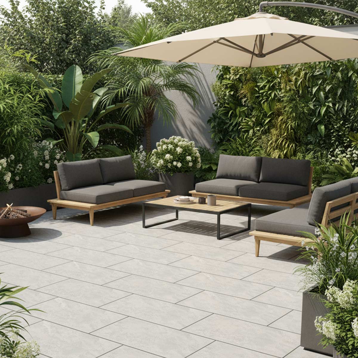 Stanford Lias Grey - Stone-Effect Porcelain Paving Slabs - Exterior ...